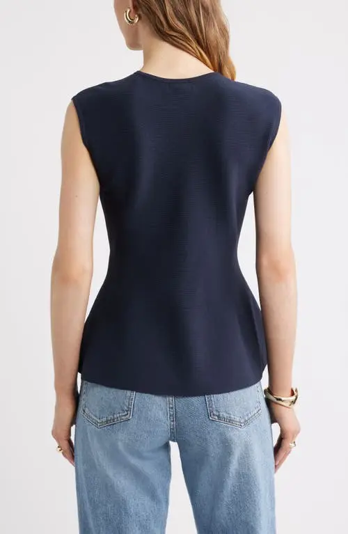 Nordstrom Sleeveless Peplum Sweater - Navy Night