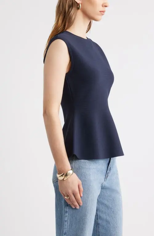 Nordstrom Sleeveless Peplum Sweater - Navy Night