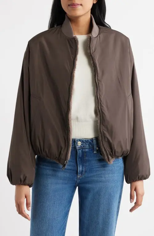 Sam Edelman Reversible Bomber Jacket - Mink