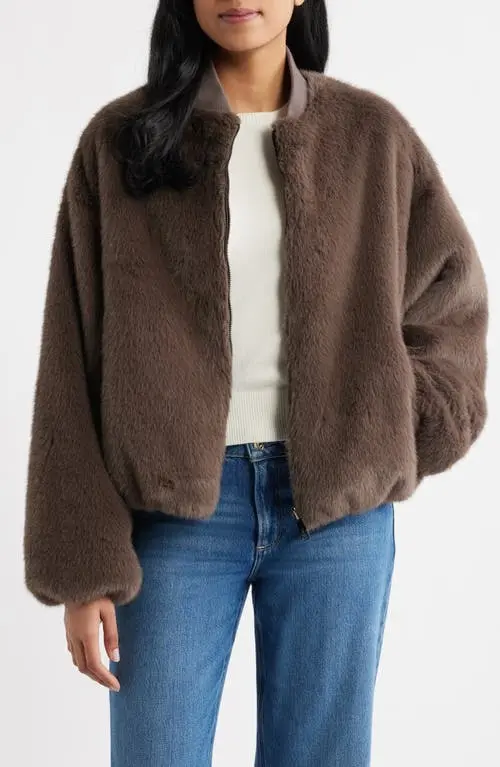 Sam Edelman Reversible Bomber Jacket - Mink