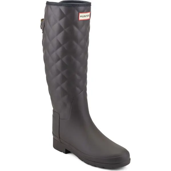Hunter Refined Quilted Tall Rain Boots - Brown