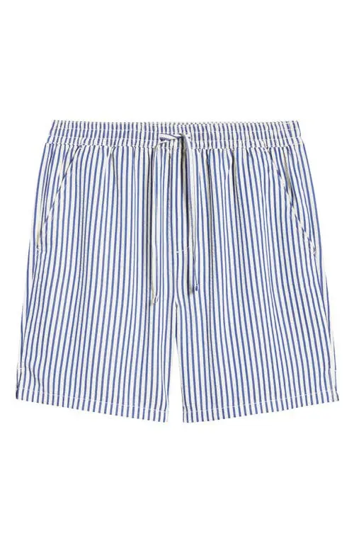 OPEN EDIT Stripe Seersucker Drawstring Shorts