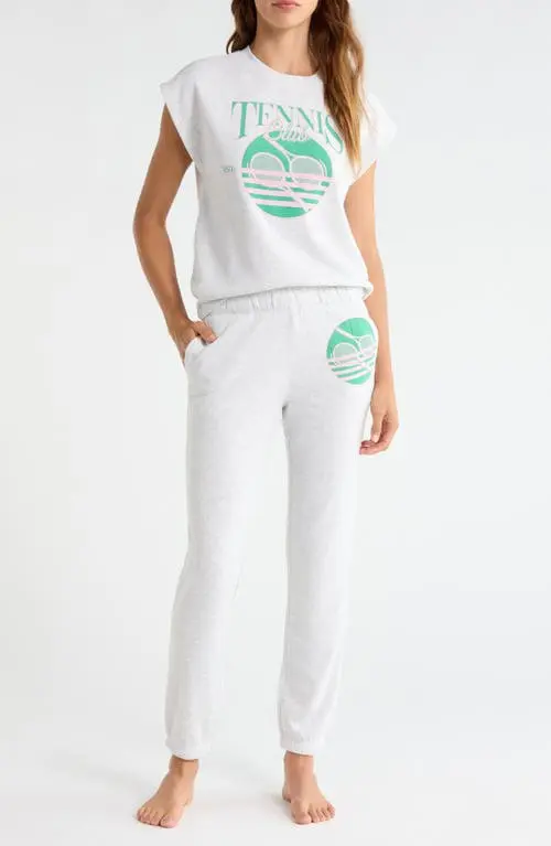 PJ Salvage Sleeveless Sweatshirt & Joggers Fleece Pajamas - H Cloud