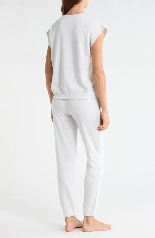 PJ Salvage Sleeveless Sweatshirt And Jogger Fleece Pajama Set - H Cloud