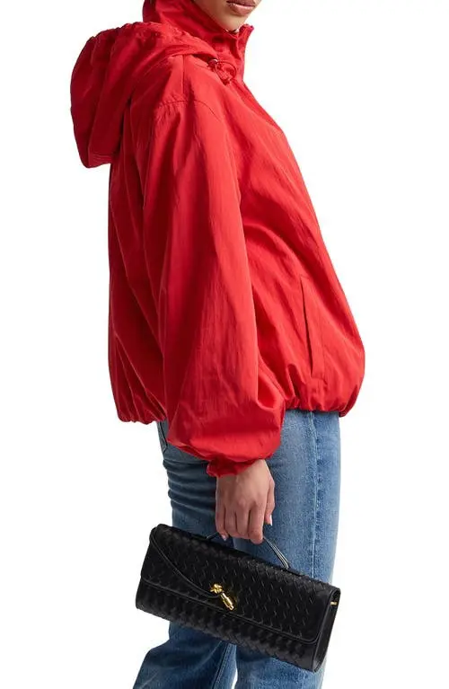 Avec Les Filles Balloon Hem Hooded Windbreaker Jacket - Cadmium