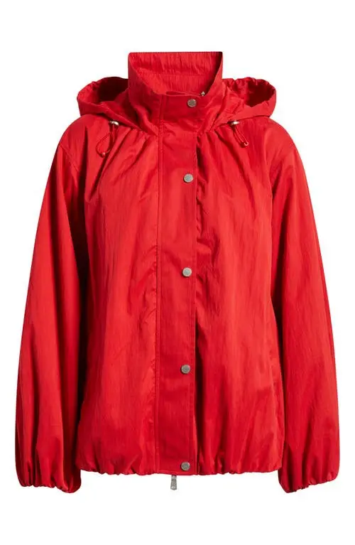 Avec Les Filles Balloon Hem Hooded Windbreaker Jacket - Cadmium