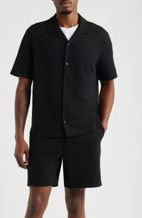 OPEN EDIT Knit Camp Shirt - Black