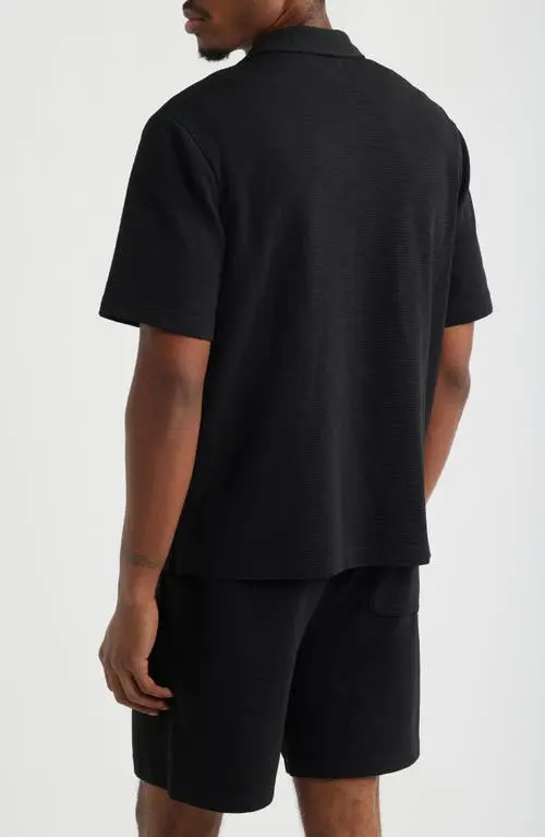 OPEN EDIT Knit Camp Shirt - Black