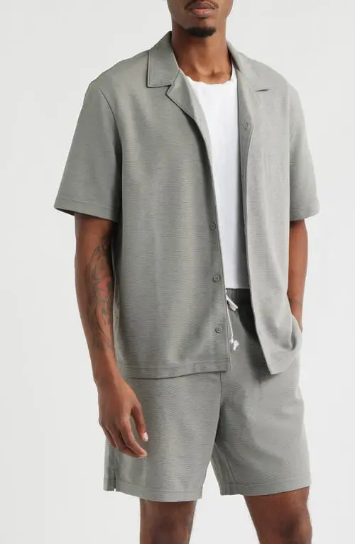 OPEN EDIT Knit Camp Shirt - Grey Fossil
