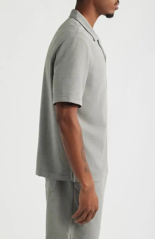 OPEN EDIT Knit Camp Shirt - Grey Fossil
