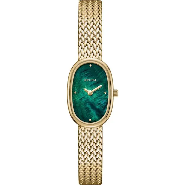 BREDA Jane Tethered Mesh Strap Watch - Emerald
