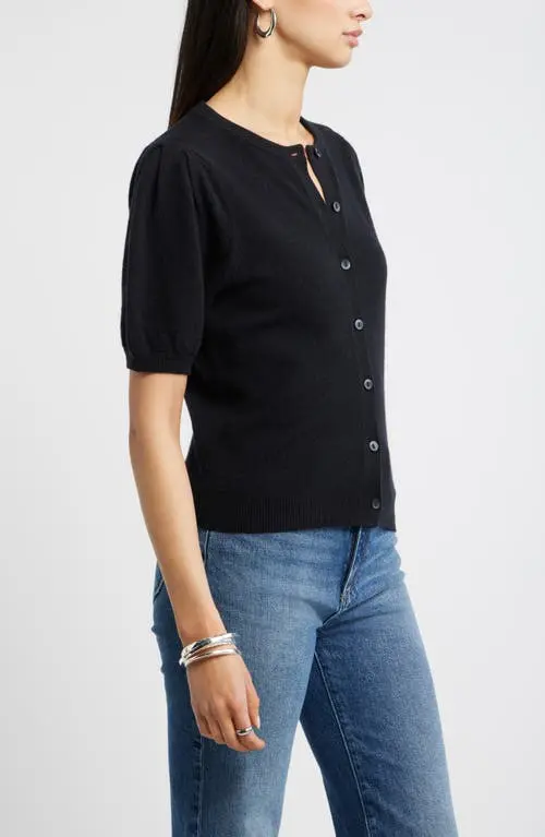 Nordstrom Puff Sleeve Cashmere Cardigan