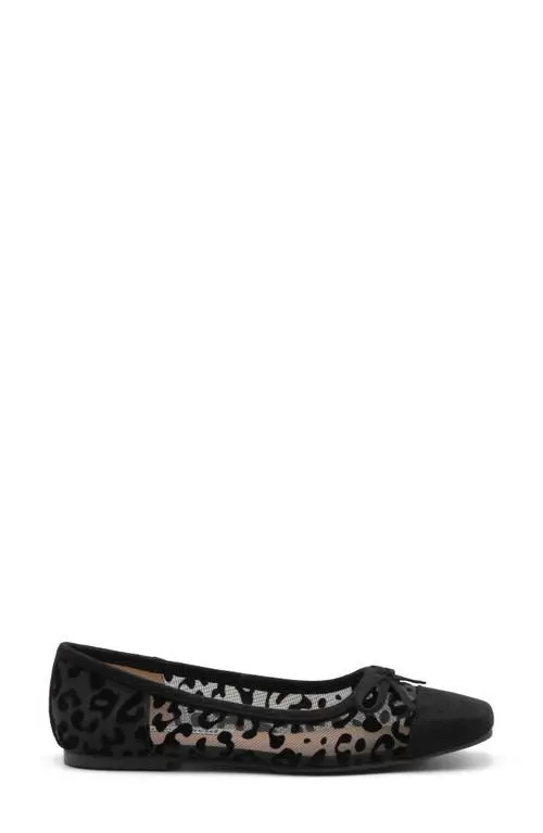 CHARLES DAVID Simply Cap Toe Ballet Flat - Black Leopard