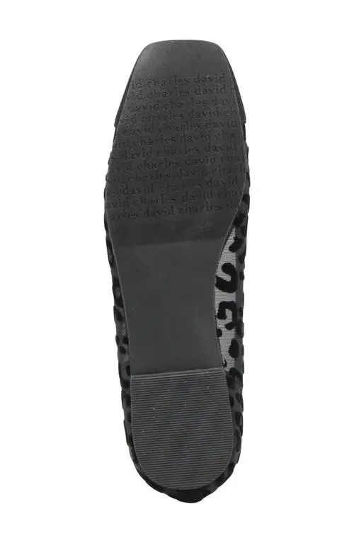 CHARLES DAVID Simply Cap Toe Ballet Flat - Black Leopard