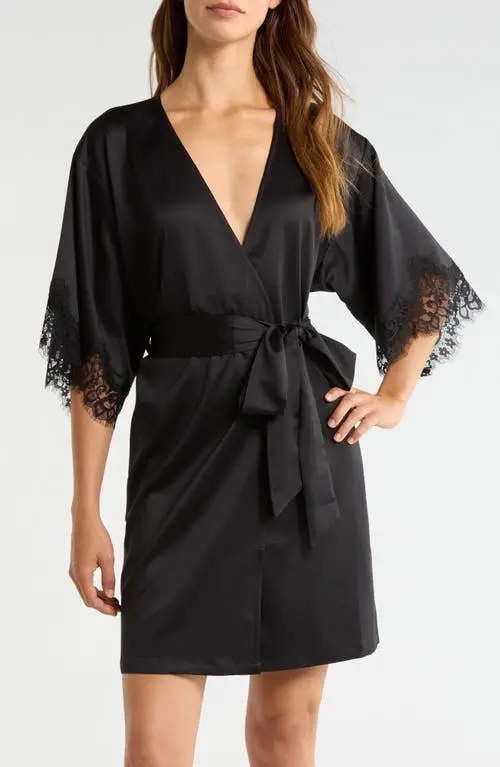 Nordstrom Midnight Satin Wrap - Black