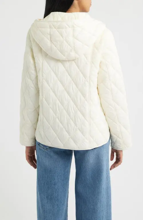 Bernardo Diamond Quilted Hooded Liner Jacket - Vanilla Ice