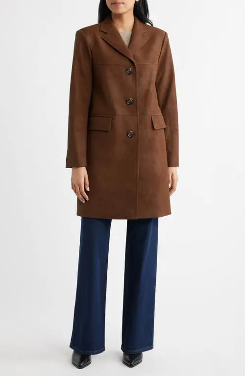 Sam Edelman Faux Leather Coat - Chestnut
