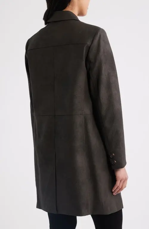 Sam Edelman Faux Leather Coat - Dark Brown