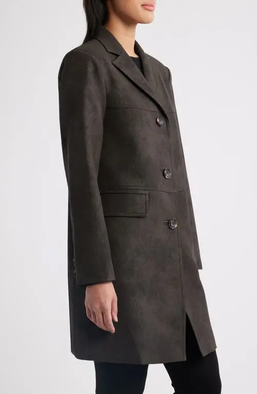 Sam Edelman Faux Leather Coat - Dark Brown