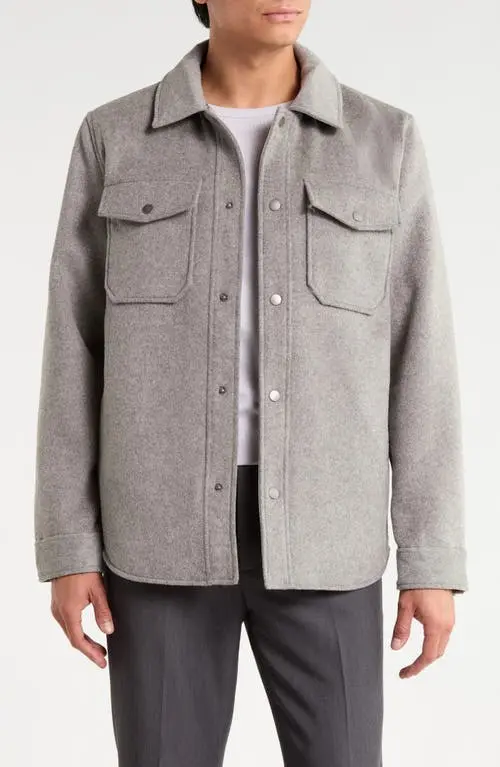 Nordstrom Wool Blend Shirt Jacket - Grey Heather