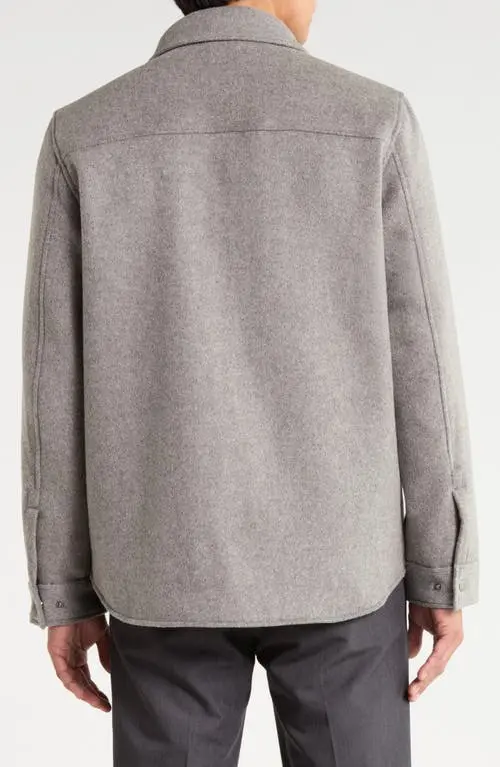 Nordstrom Wool Blend Shirt Jacket - Grey Heather