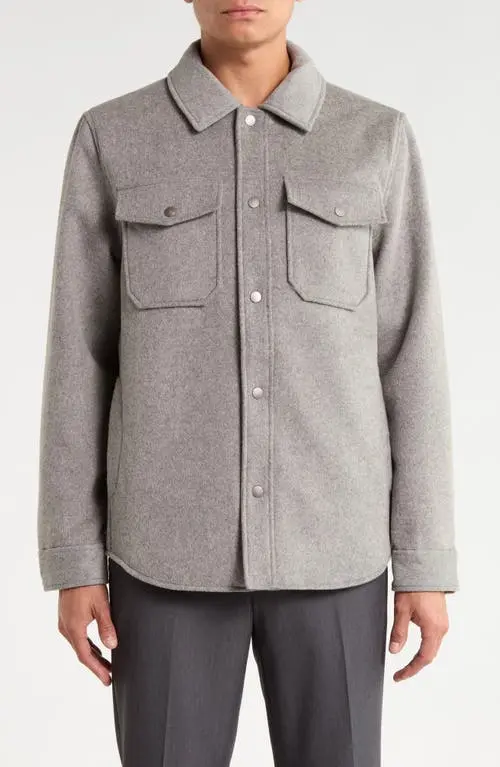 Nordstrom Wool Blend Shirt Jacket - Grey Heather