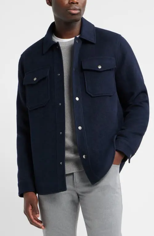 Nordstrom Wool Blend Shirt Jacket - Navy Sapphire