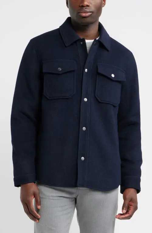 Nordstrom Wool Blend Shirt Jacket - Navy Sapphire