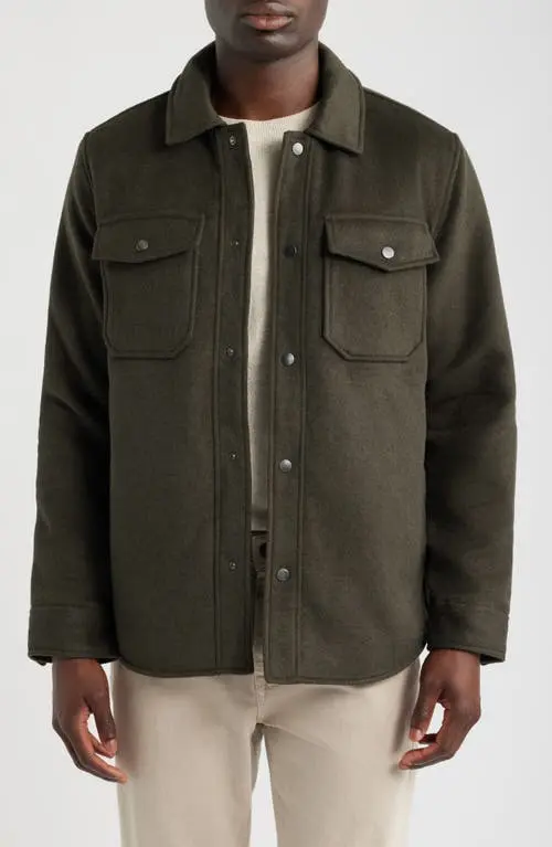 Nordstrom Wool Blend Shirt Jacket - Olive Night