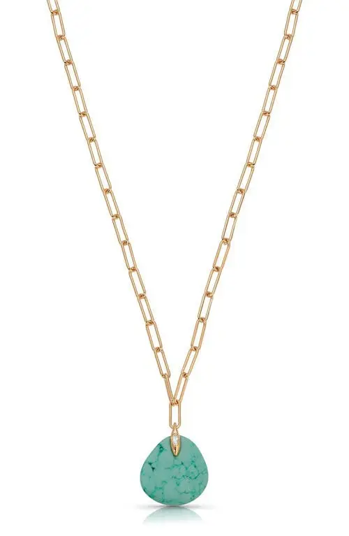 Ettika Long Stone Pendant Necklace - Turquoise