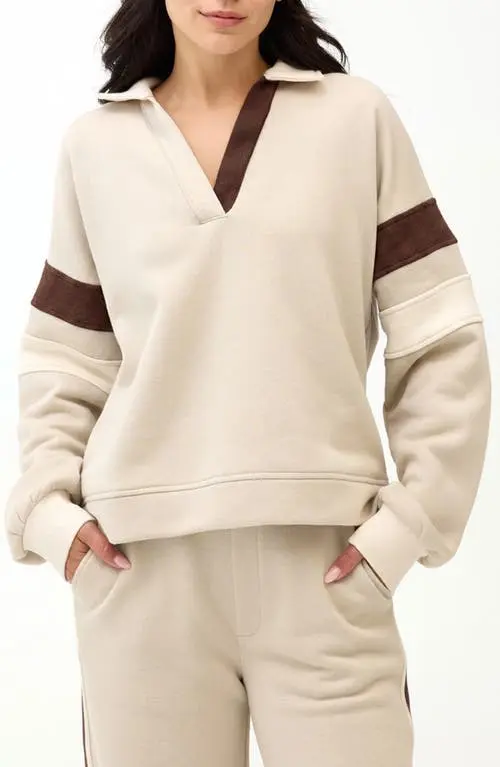 THREADS 4 THOUGHT Lourdes Colorblock Fleece Sweatshirt - Oatmeal/tapioca