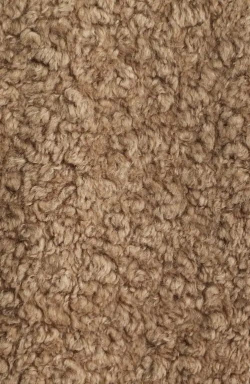 Lucky Brand Cozy Patch Pocket Faux Shearling Jacket - Mushroom