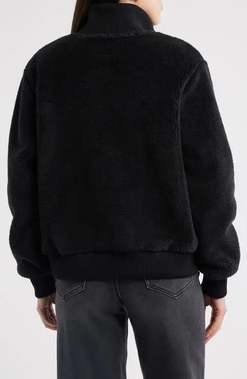Bernardo Fleece Bomber Jacket - Black