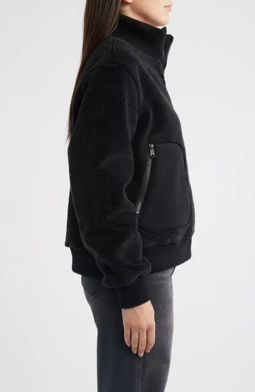 Bernardo Fleece Bomber Jacket - Black