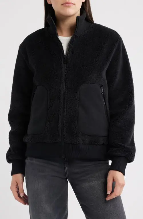 Bernardo Fleece Bomber Jacket - Black
