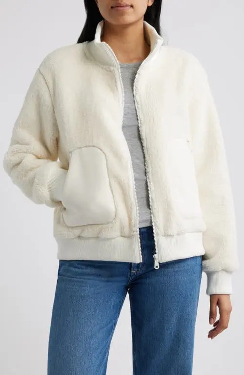 Bernardo Fleece Bomber Jacket - Cream