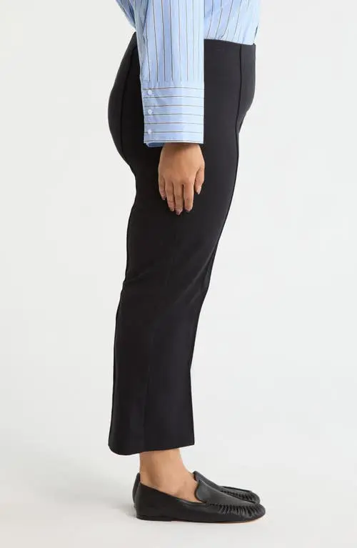 Caslon Pintuck Stretch Cotton Crop Flare Leg Pants