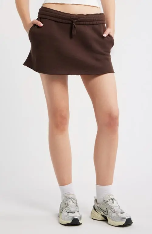 Bp. Cotton Blend Fleece Miniskort - Brown Coffee