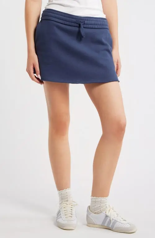 Bp. Cotton Blend Fleece Miniskort - Navy Indigo