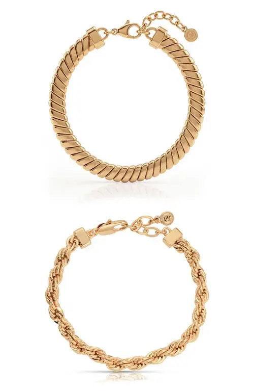 Ettika Set Of 2 Twisted Bracelets - Gold