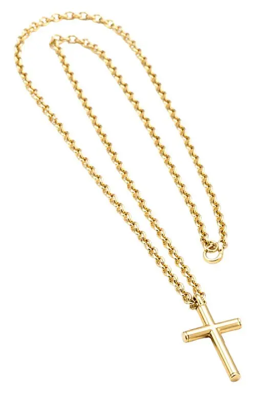 Argento Vivo Cross Pendant Necklace - Gold
