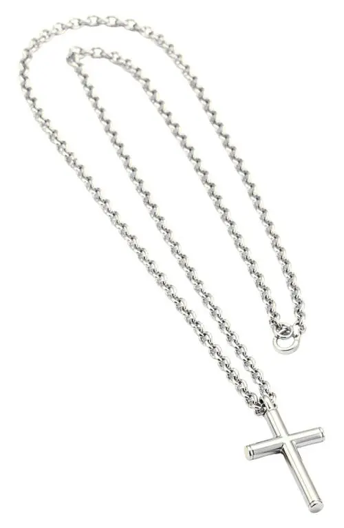 Argento Vivo Cross Pendant Necklace - Silver