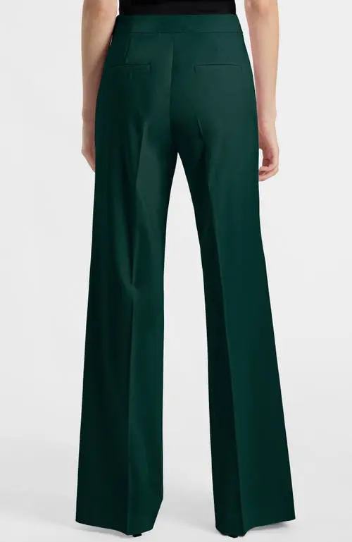Santorelli Camila Wide Leg Trousers In Stretch Twill