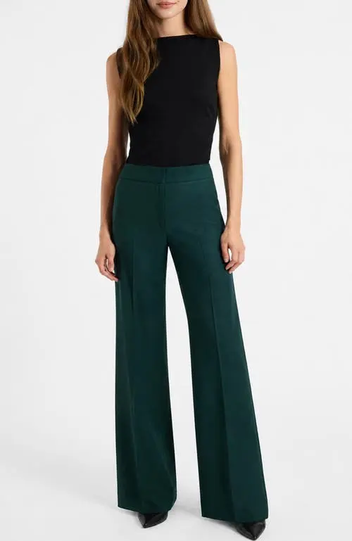Santorelli Camila Wide Leg Trousers In Stretch Twill