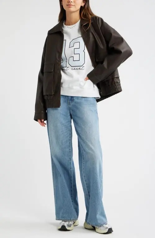 Bp. Relaxed Faux Leather Jacket - Brown