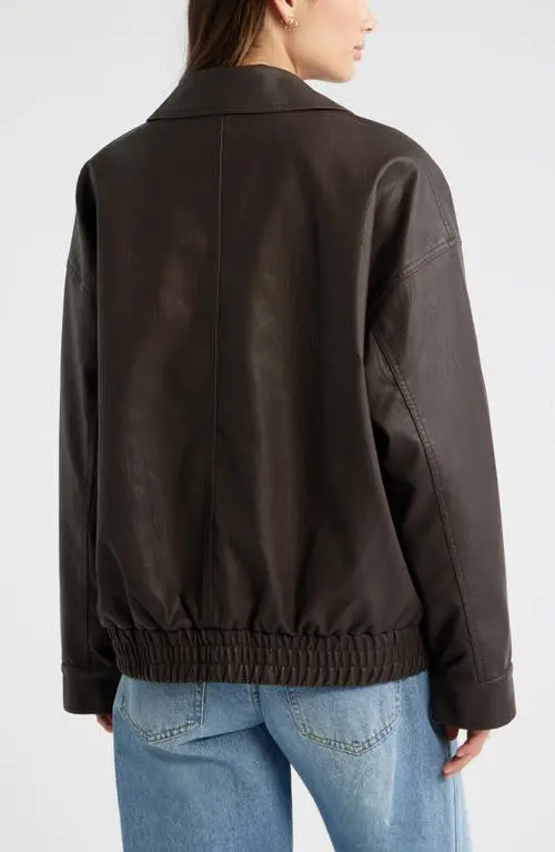 Bp. Relaxed Faux Leather Jacket - Brown