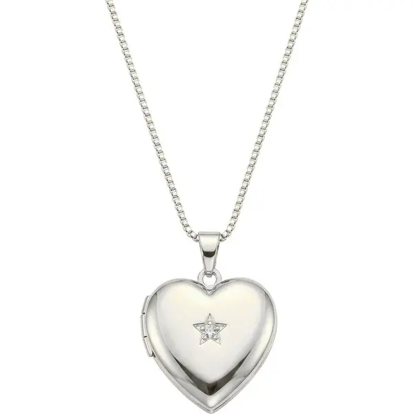 Argento Vivo Heart Locket Pendant Necklace - Silver