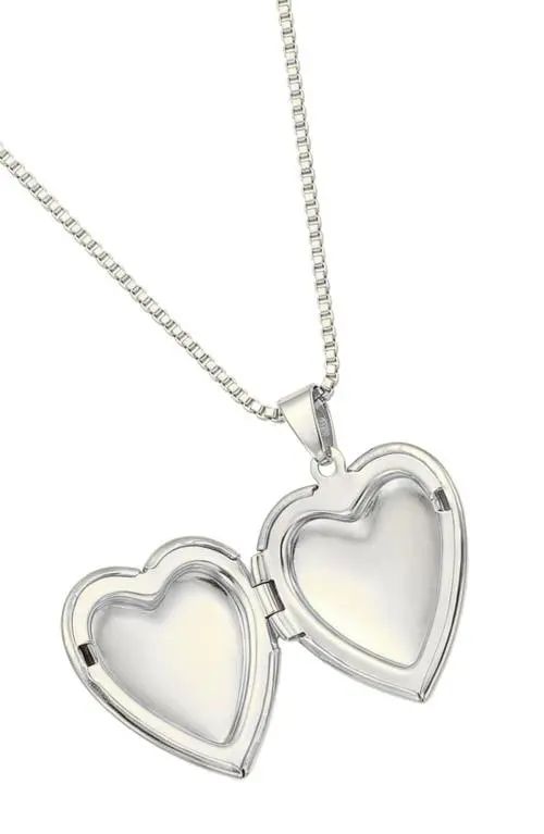 Argento Vivo Heart Locket Pendant Necklace - Silver