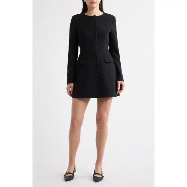 EVER NEW Shelby Long Sleeve Blazer Minidress - Black