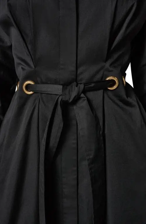 Donna Karan New York Drawstring Waist Stretch Cotton Midi Shirtdress